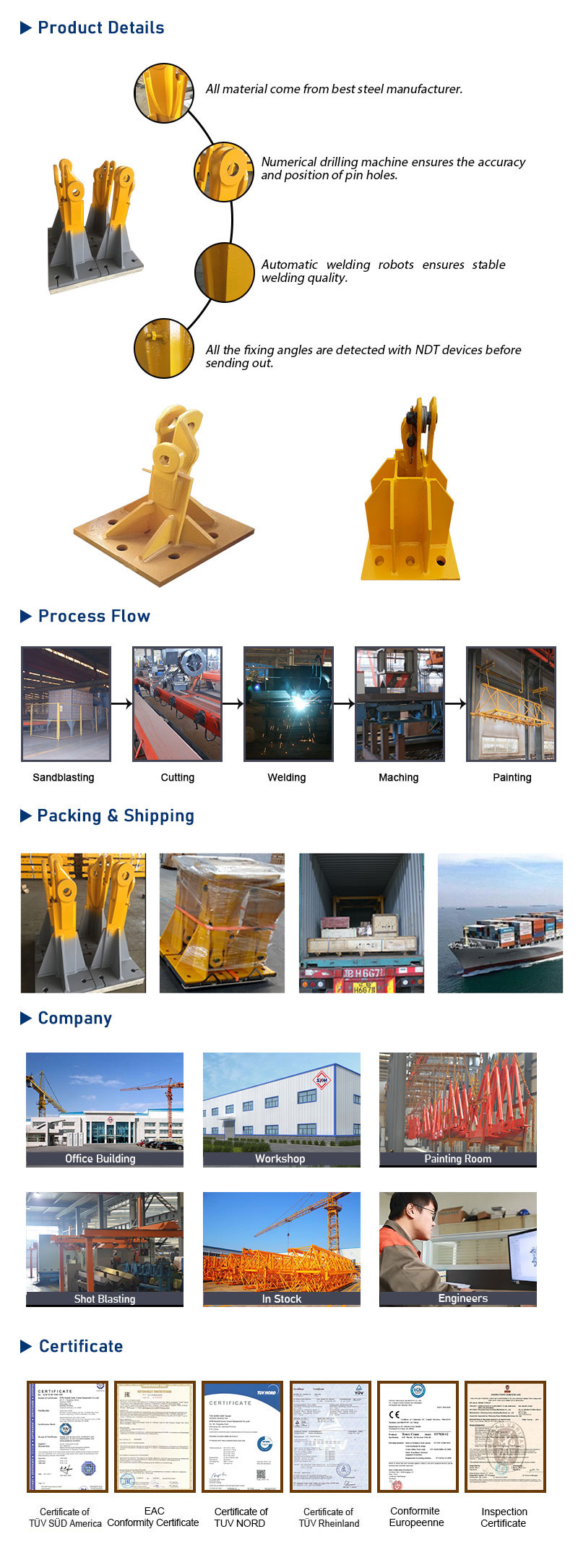 Tower Crane Reusable Fixing Angle Foundation Anchor Leg